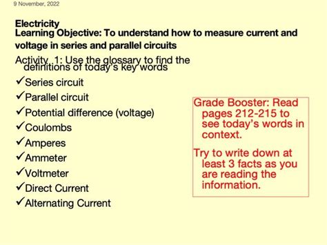 Electrical Circuits GCSE Physics Lesson PowerPoint EDEXCEL Teaching Resources