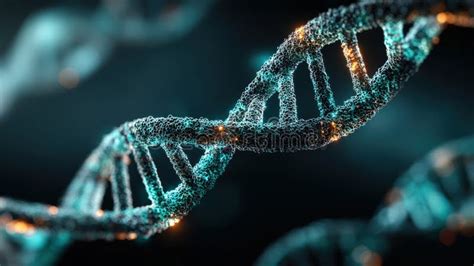 A Close Up Of A Dna Strand With A Blue And Green Color Scheme Generative Ai Stock Illustration