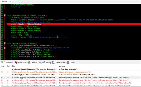 Dev C Error Con Estructura De Datos C Error Request For Member