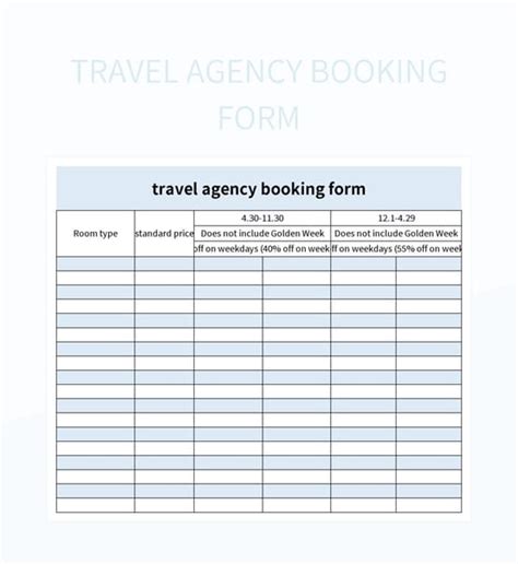 Free Booking Form Templates For Google Sheets And Microsoft Excel Slidesdocs