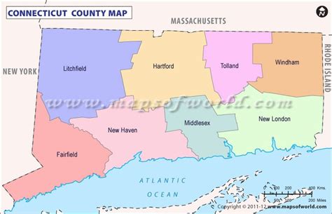 Connecticut County Map Connecticut Counties County Map Map