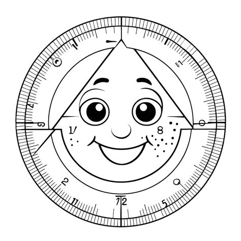 Compass With A Face For Preschoolers Coloring Page Outline Sketch
