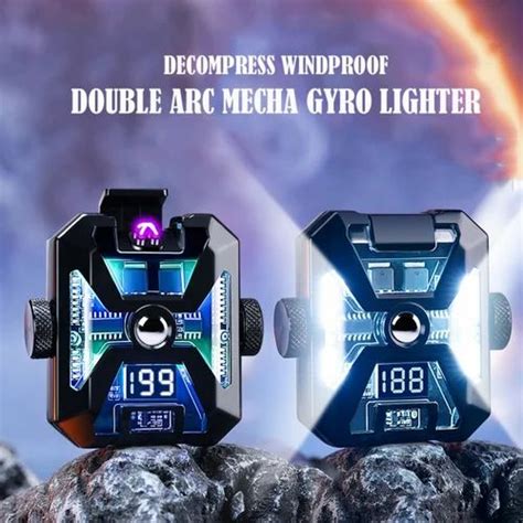 Rotating Electric Rechargeable Type C Metal Arc Lighter Fancy Torch