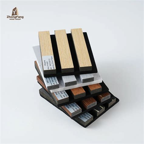 Sound Absorbing Solid Mdf Wood Wall Cladding Slatted Acoustic Panel Slatted Acoustic Panel And