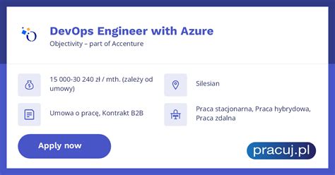 Oferta Pracy Devops Engineer With Azure Objectivity Part Of Accenture