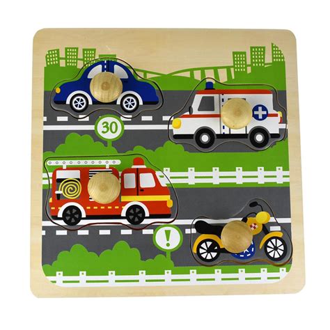 wooden traffic peg puzzle