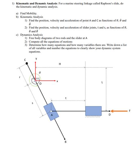solved 1 kinematic and dynamic analysis for a marine
