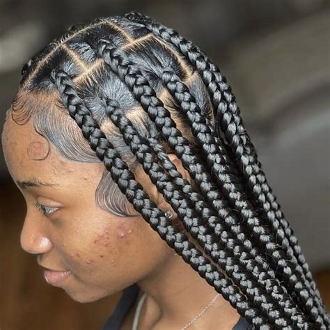 Pin By Graceto☆ On •ʜᴀɪʀ Short Box Braids Hairstyles Protective Hairstyles Braids Big Box