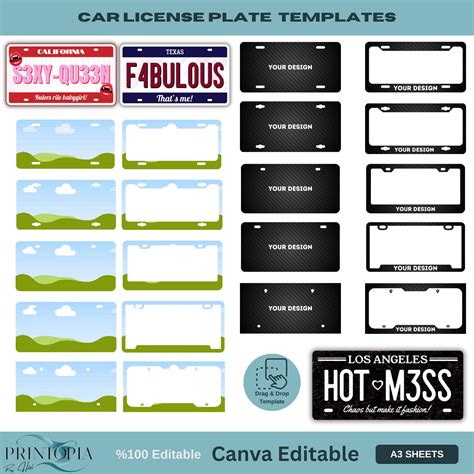 Editable Car License Plate Templates Create Your Own Design Perfect For