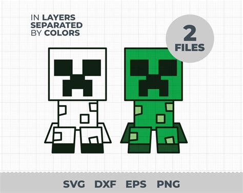 Creeper Svg Minecraft Svg Layered Svg Cricut Silhouette Rikunastore