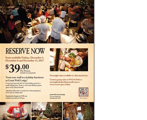 Treat Your Staff To A Holiday Lunch Dinner At Great Wolf Lodge North