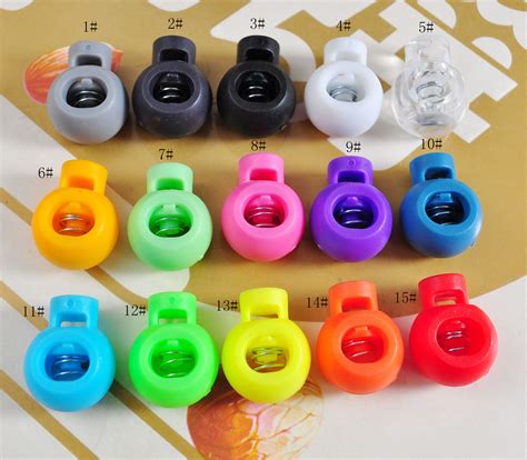 20 Round Toggle Cord Locks Plastic Round Toggle Single Hole Elastic Cord Lock Paracord