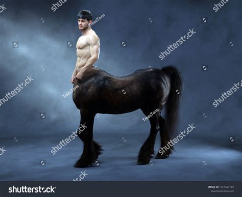 3d Rendering Portrait Male Centaur Pinup Stock Illustration 1727387179