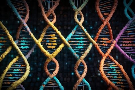 Intricate Dna With Digital Matrix Premium Ai Generated Image