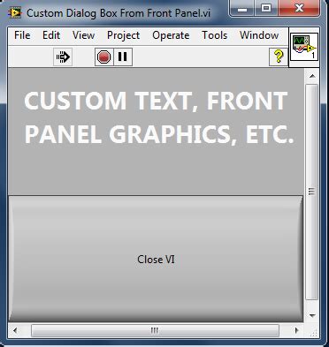 Asynchronously Call Custom Dialog Box Created As LabVIEW Front Panel NI Community