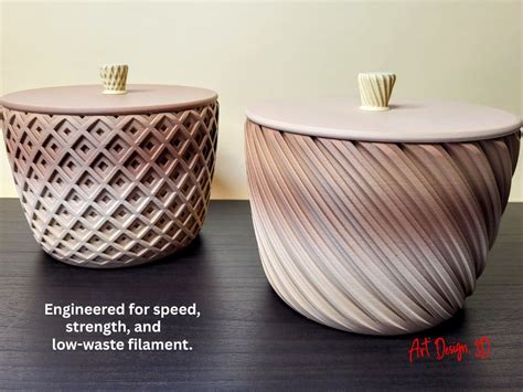 Storage Container Curved And X Curved Pattern By Art Design 3d Makerworld Download Free 3d Models