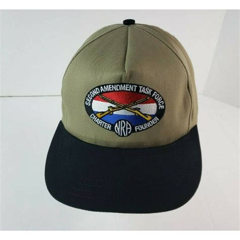 Second Amendment Task Force Nra Embroidered Cap Gray Black Usa Made