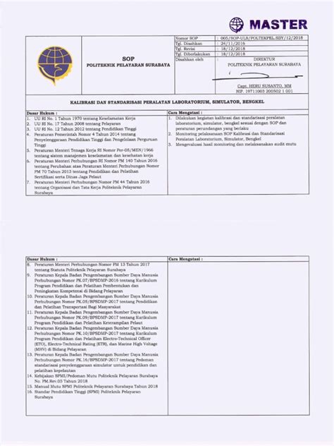 005 Sop Uls Kalibrasi Standarisasi Peralatan Lab Pdf