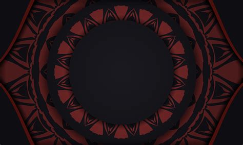 그리스 어 빨간색 장식품과 로고와 텍스트에 대 한 장소 와 검은 배너 템플릿 추상 패턴이 있는 엽서 인쇄 설계용 템플릿 0명에