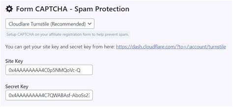 Registration Form Captcha Spam Prevention Coupon Affiliates