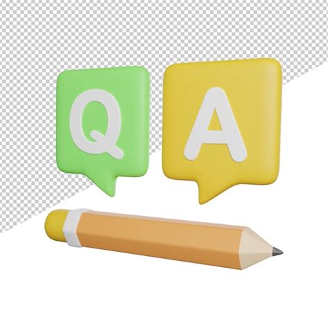 Premium Psd Question And Answer Side View 3d Rendering Icon