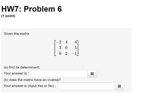solved hw7 problem 6 1 point given the matrix 4 24 3 0 5