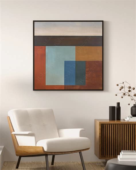 Square Art Print Contemporary Geometric Abstraction Color Block
