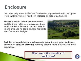 Agricultural Revolution And Enclosure Movement Pptx