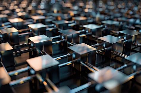 Block Chains With A Black Background 3d Rendering Premium Ai