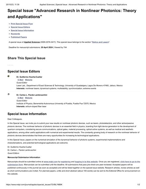 Pdf Special Issue Advanced Research In Nonlinear Photonics Theory