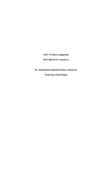 Bus 2202 01 Unit 7 Written Assignment Unit 7 Written Assignment Bus