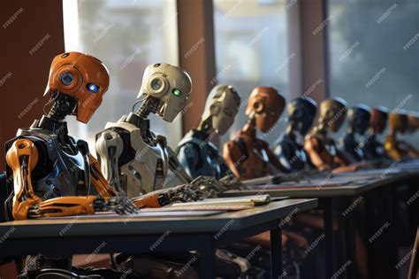 Premium Ai Image Future Tense About Machine Learning School Robots