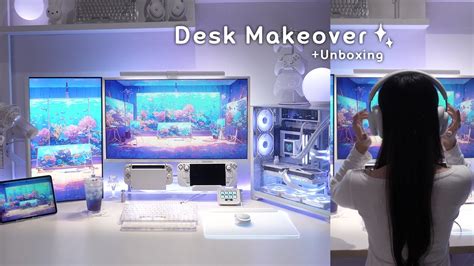 Desk Setup🧊투명한 물빛의 화이트 책상 꾸미기 데스크테리어 데스크셋업 데스커 컴퓨터 책상 20 리뷰 Youtube