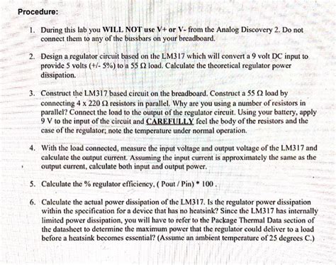 Solved Lab Linear Voltage Regulatorsplease Show And Do All Chegg Com