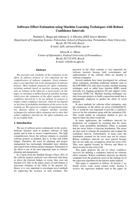 Pdf Software Effort Estimation Using Machine Learning Techniques With