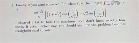 Solved Finally If You Want Some Real Fun Show That The Chegg