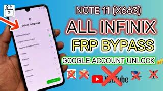 Infinix Note 11 X663 Frp Bypass Google Account Unlock Android 14 New Security Updated Without Pc
