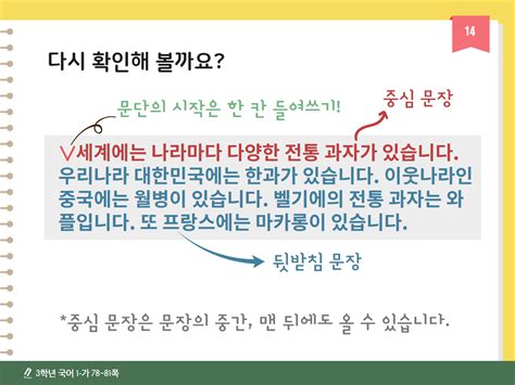 [2단원 문단의 짜임] 6 7차시 중심 문장과 뒷받침 문장을 생각하며 문단 쓰기 3학년 국어