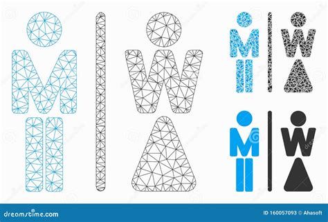 Wc Persons Vector Mesh 2d Model And Triangle Mosaic Icon Stock Vector Illustration Of Gender