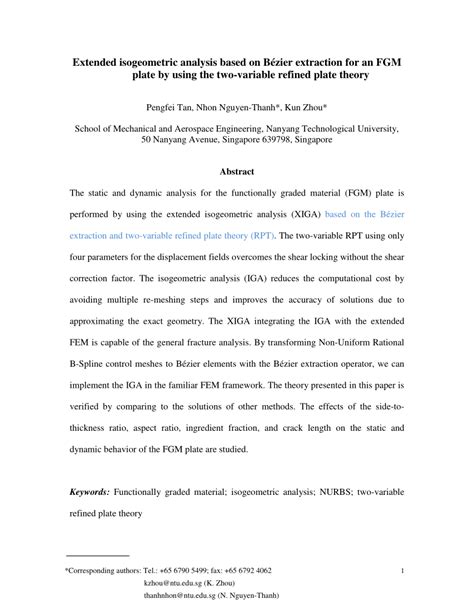 Pdf Extended Isogeometric Analysis Based On Bézier Extraction For An