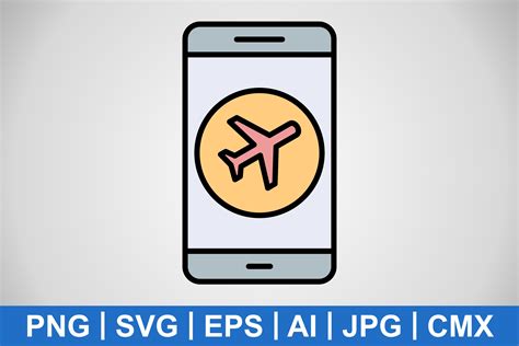 Vector Airplane Mode Mobile Icon Graphic By Iyikon · Creative Fabrica