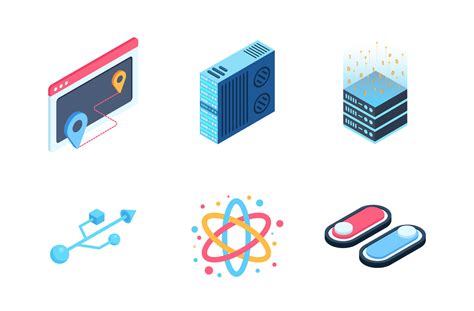 Digital Infrastructure Element Isometric Icons Set 28648120 Vector Art