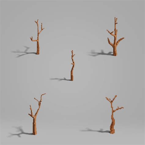 3d Set Trees Blocky Model Turbosquid 1530860