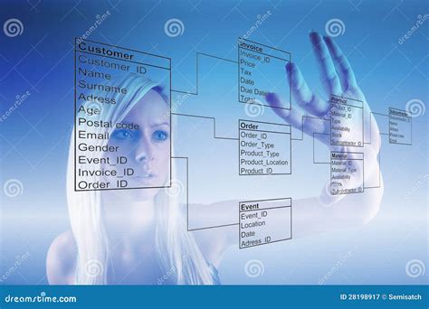 Girl With Database Tables Stock Image Image Of Plan