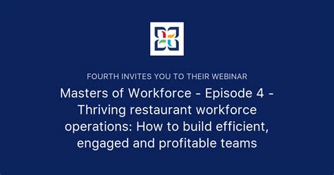 Masters Of Workforce Episode 4 Thriving Restaurant Workforce