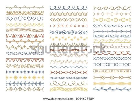 45 Hand Drawn Colored Decorative Big Image Vectorielle De Stock