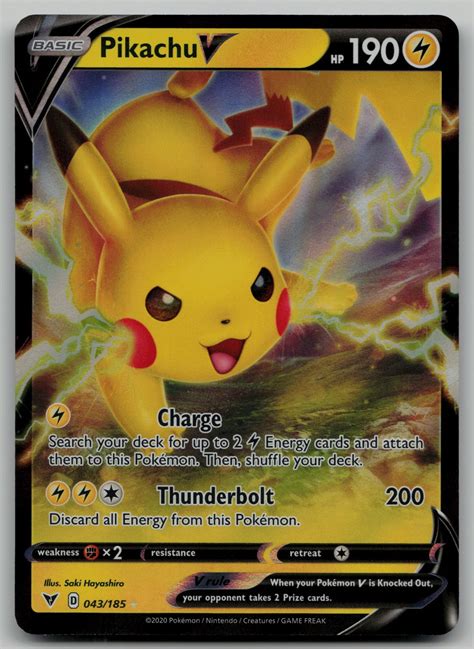 Pikachu V 2020 Sword And Shield Vivid Voltage 043185 Base Price Guide