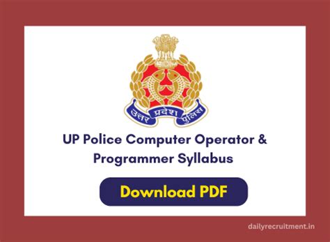 Up Police Computer Operator And Programmer Syllabus 2024 Check Uppbpb
