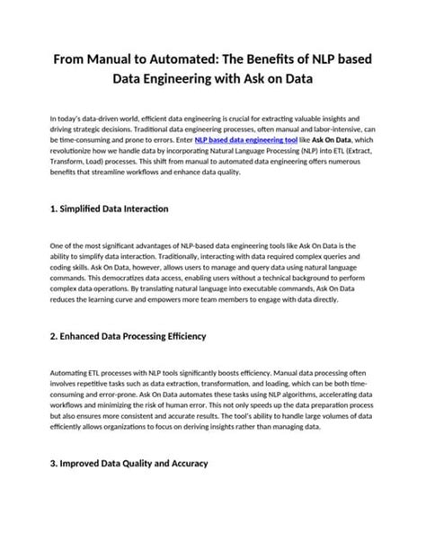 from manual to automated the benefits of nlp based data engineering