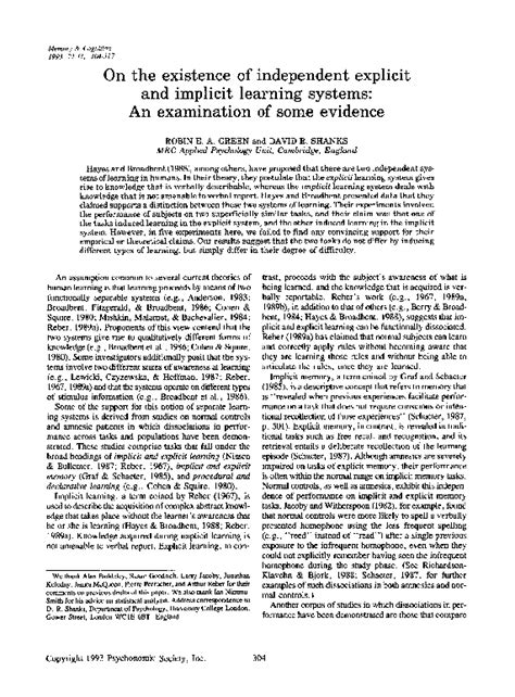Pdf Implicit Assumptions About Implicit Learning Keith Holyoak